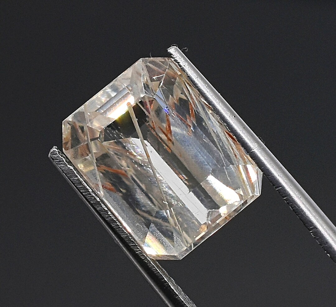 Natural Rutilated Kunzite Loose Stone Faceted Precisely Cut Kunzite ...
