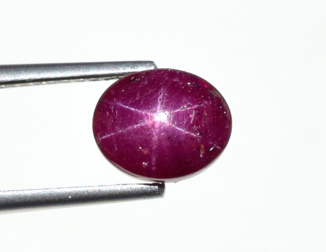 Deep Red Star Ruby Gemstone, 2.97 Carat Oval Cabochon - Etsy