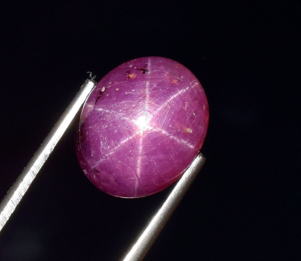 Natural 6 Ray Ruby Star 9x11 MM 7.31 Carat Beautiful Six-point Asterism ...
