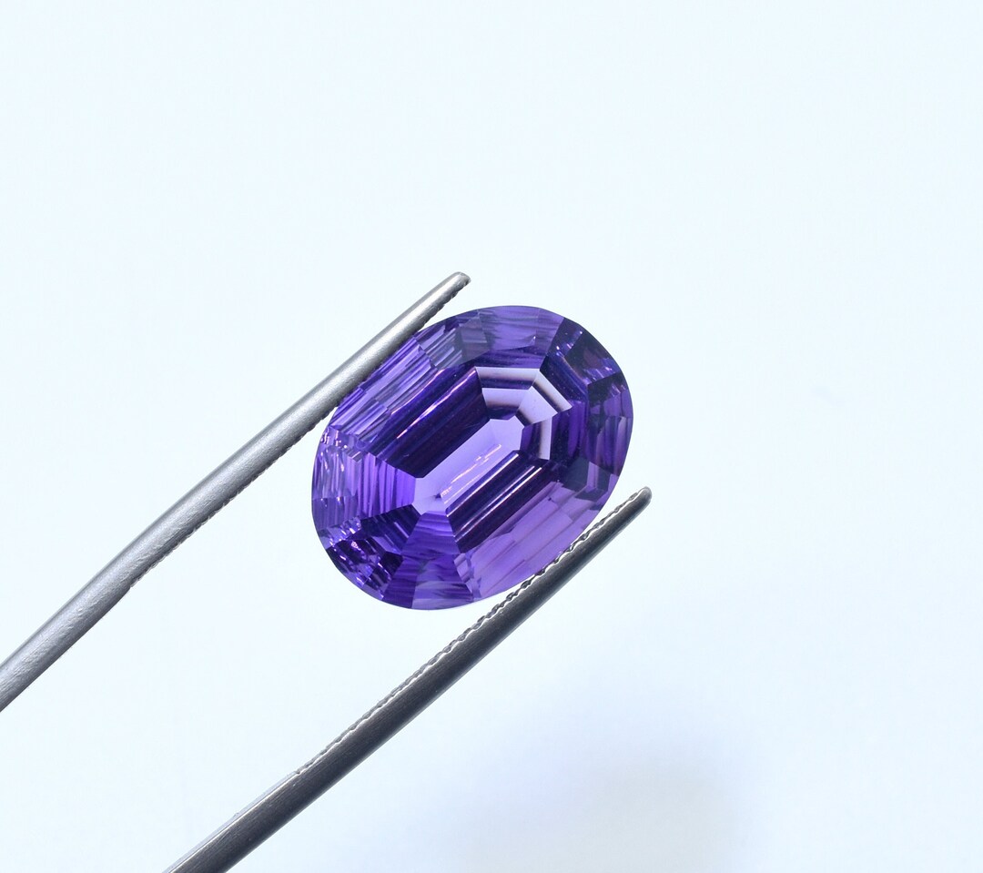 Concave Cut Amethyst SPIDER WEB Cut Oval Shape Amethyst Precisely ...