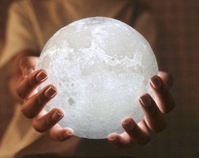 3D Table Lamp-night Light moon / 15cm 5.9 Inches/two Colour - Etsy