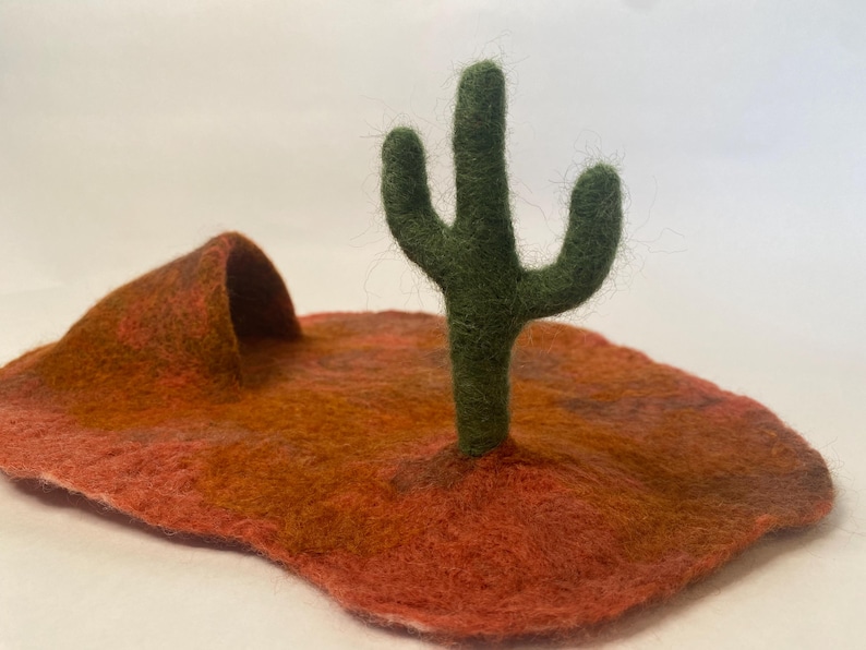 Mojave Desert Felt Playscape: Portable Fire Pit, Cave & Bendy Cactus - Etsy