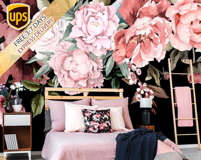 Peony Flower Wallpaper for Living Room and Bedroom, Natural and ...