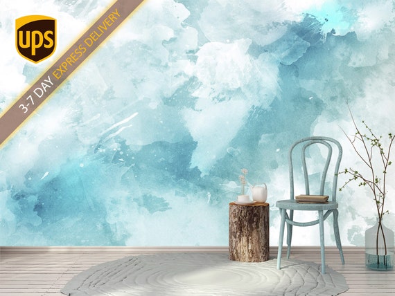 Turquoise Green Mural Wallpaper Removable wallpaper by Giffy Walls Peel ...