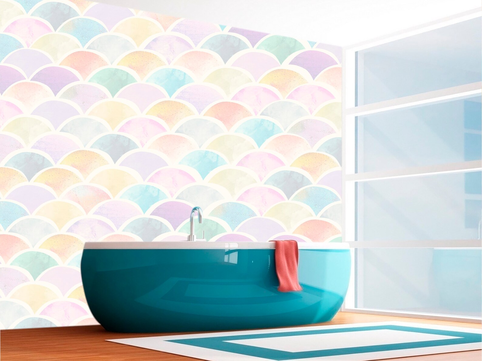 Trendy Mermaid Tail Wallpaper for Girl Nursery. Mermaid - Etsy