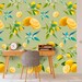 Lemon Wallpaper. Lemons With Leaves Wallpaper. Floral - Etsy
