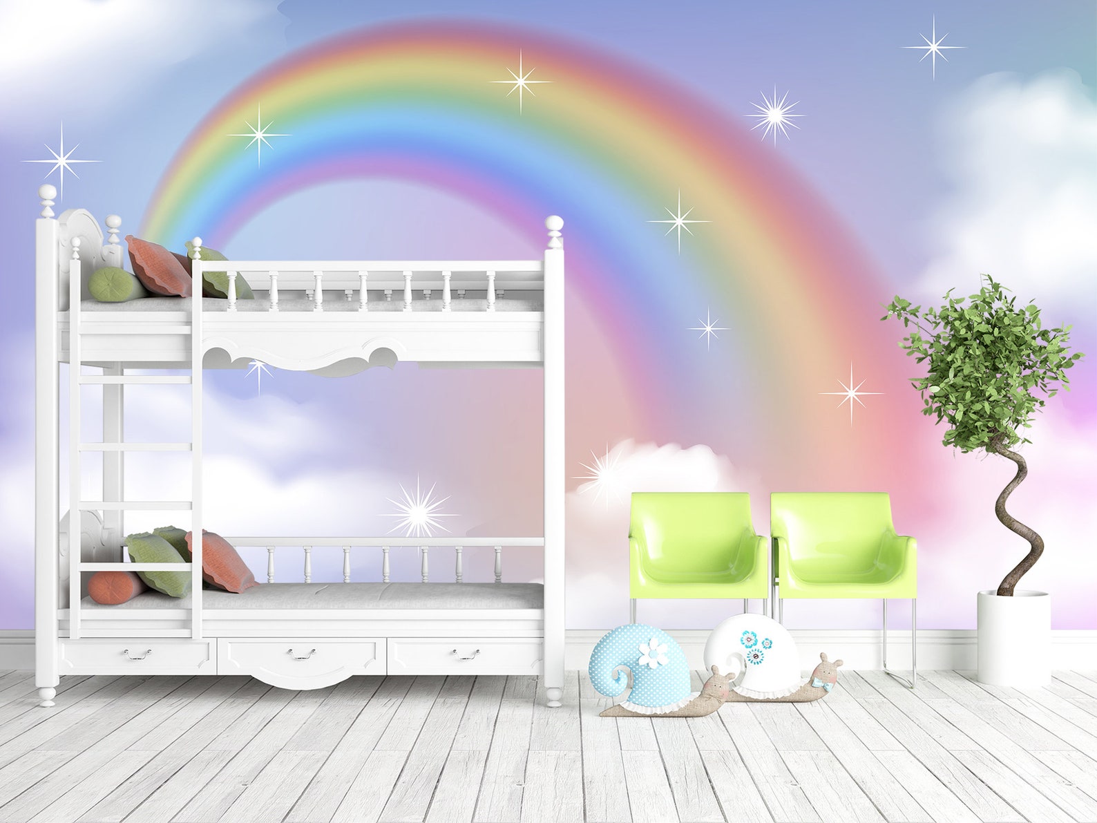 Rainbow Wallpaper Kids Removable Colorful Wallpaper Painting - Etsy