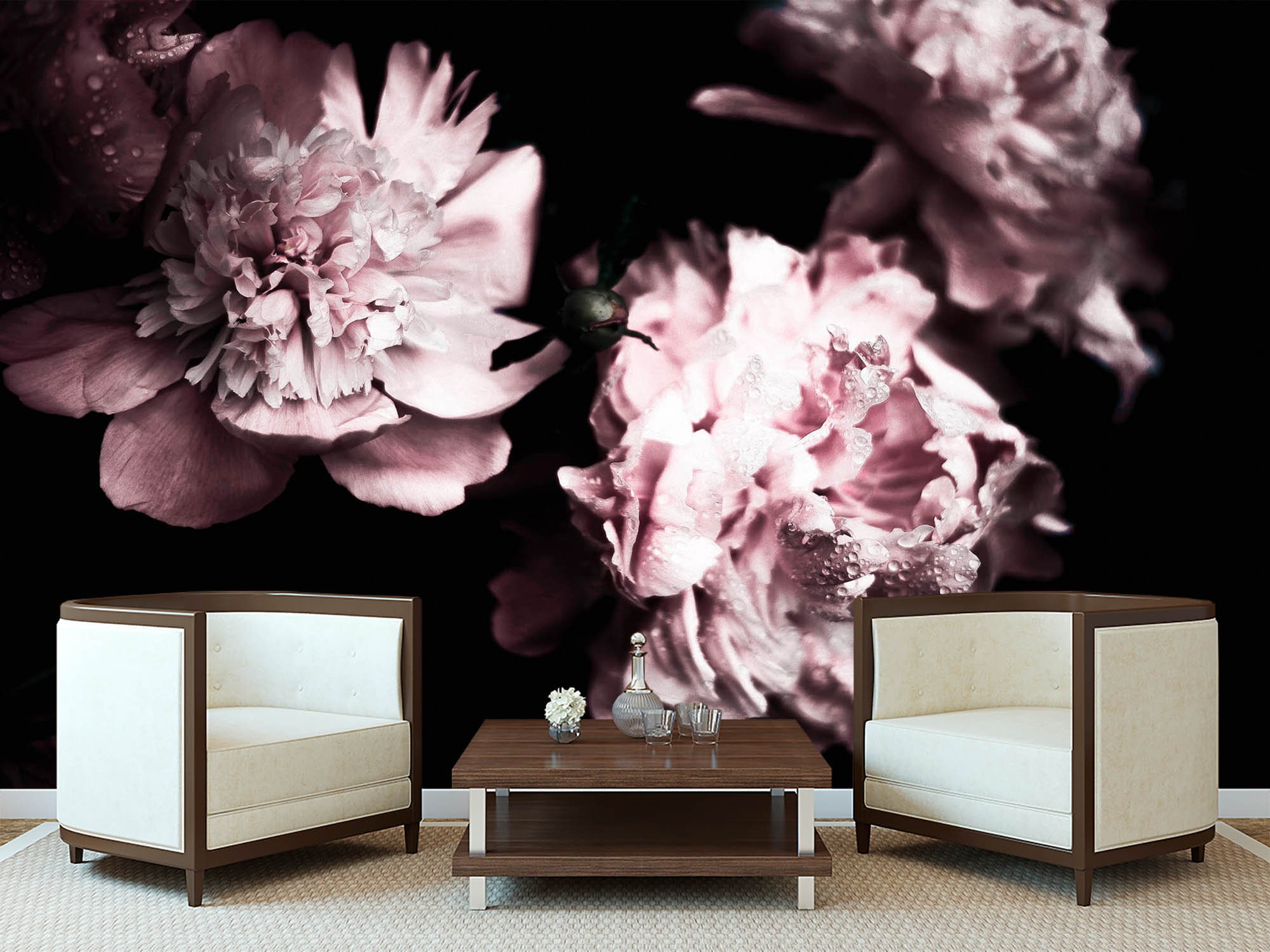 Peony Wallpaper Removable Floral Wallpaper Peonies Flower Etsy