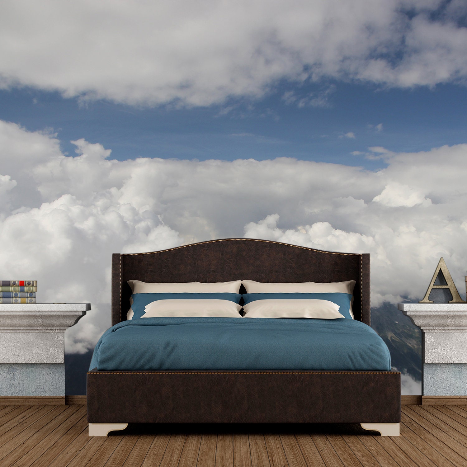 Clouds Wallpaper. 3D Cloud Wall Decor. Sky and Clouds Wall - Etsy