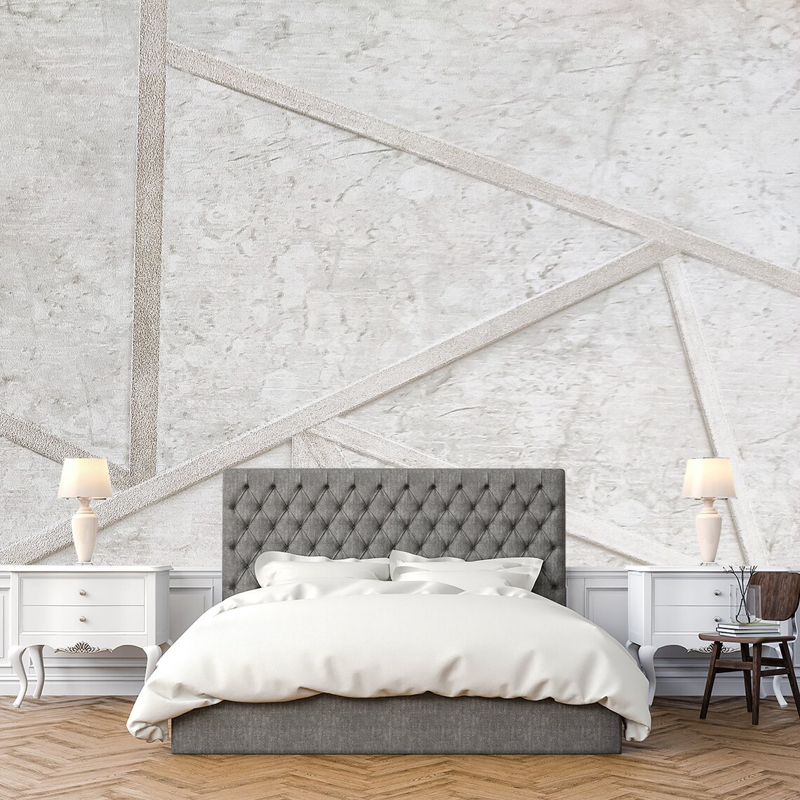 Abstract Pattern Wallpaper. Grey Abstract Wall Mural. - Etsy