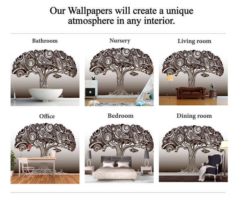Tree of Life Wallpaper. Nature Wallpaper. Tree of Life Wall - Etsy