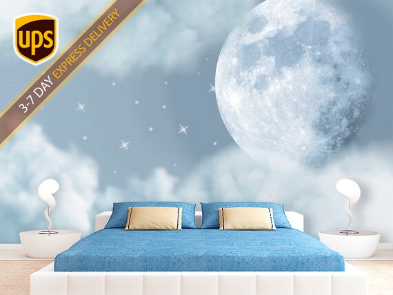 Space Wallpaper Living Room. Planet Wall Mural Removable. - Etsy