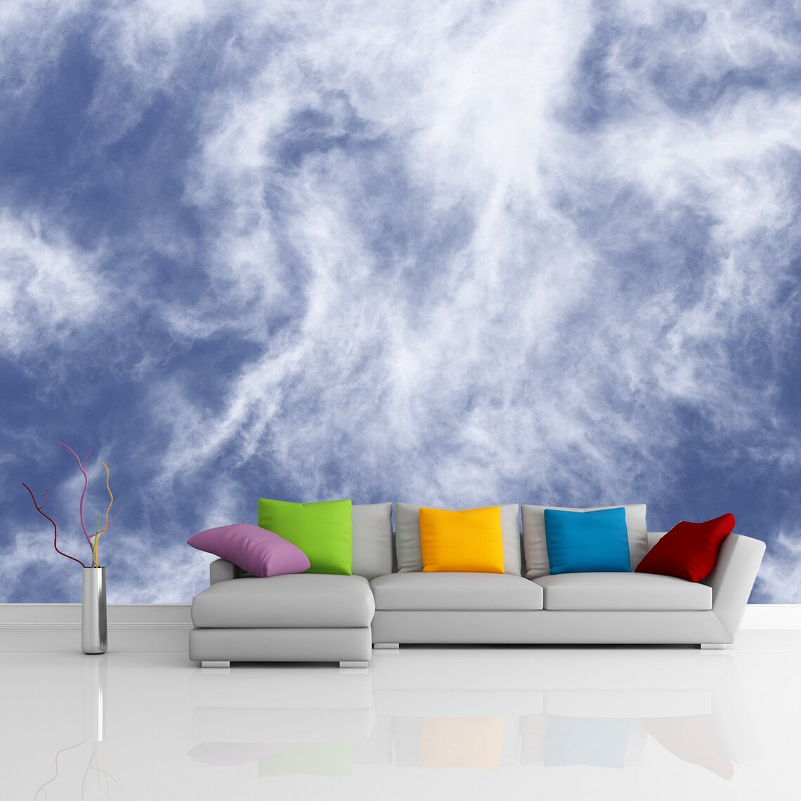 Nature Wallpaper Cloud Sky Wall Mural Self-adhesive Clouds - Etsy