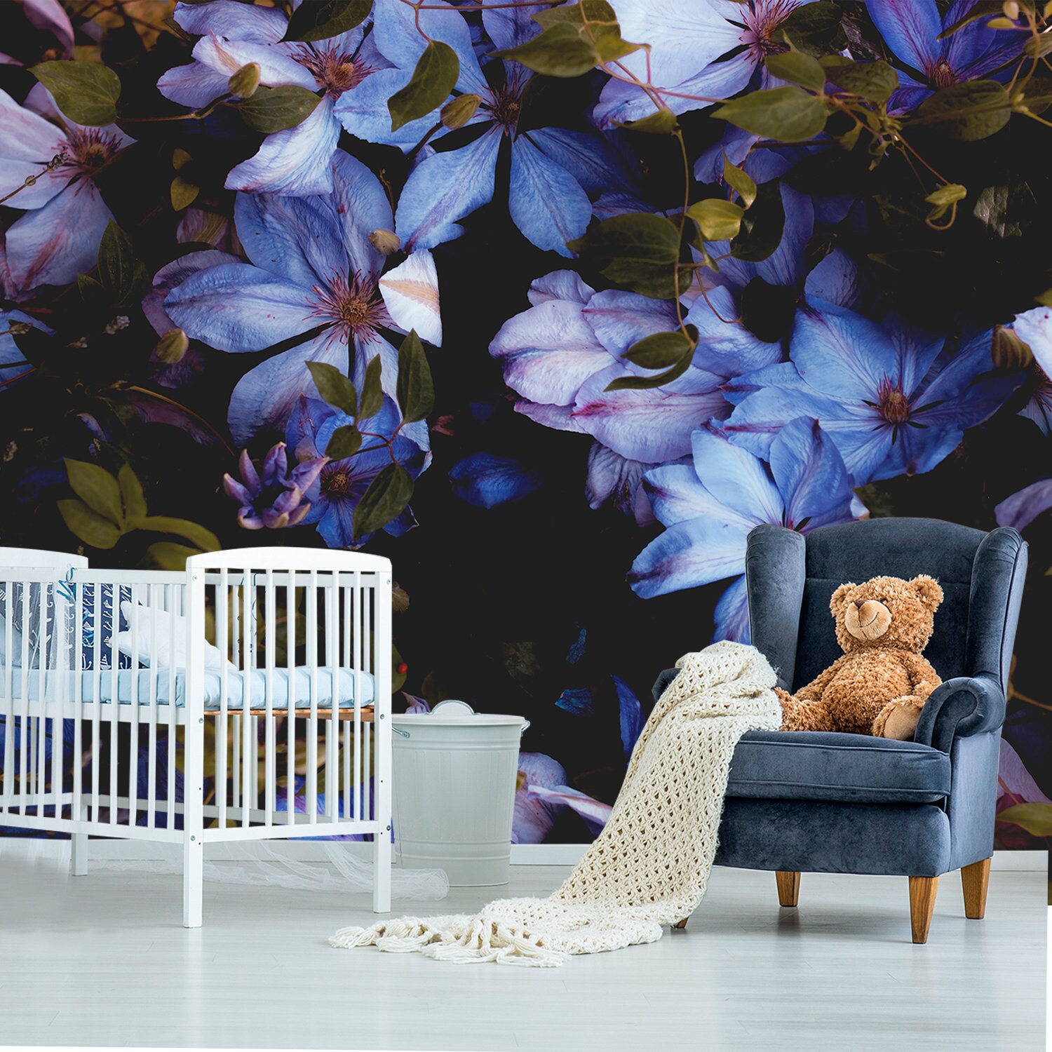 Flowers Wallpaper Nature. Dark Floral Wallpaper Removable. - Etsy