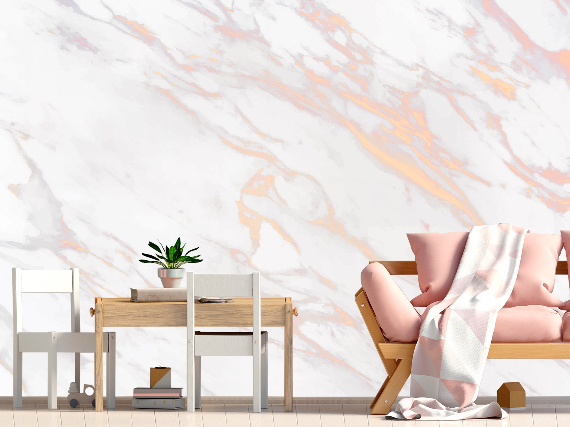 Marble Wallpaper. Marble Pattern. Pink Vintage Wall Mural | Etsy