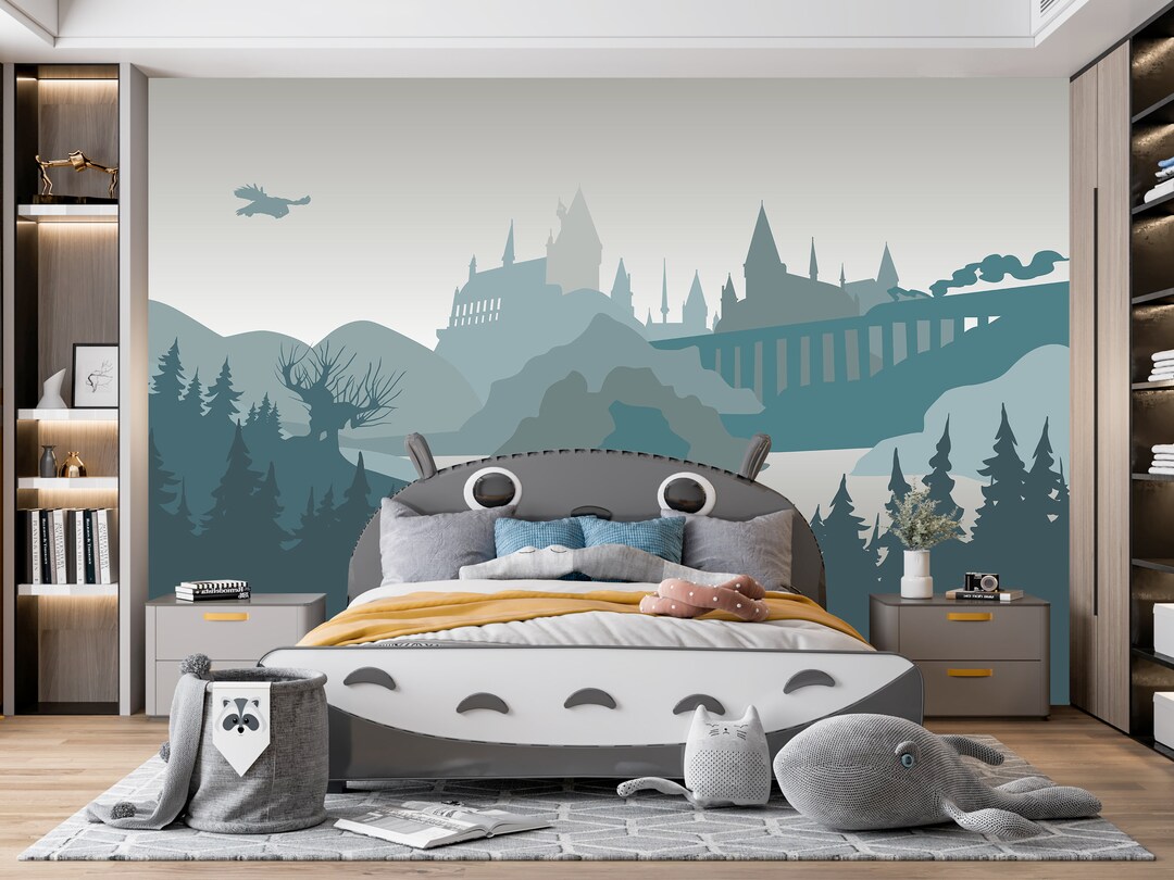 Wizard's Castle Wallpaper Boys Room Peel and Stick Grey Castle Wall ...