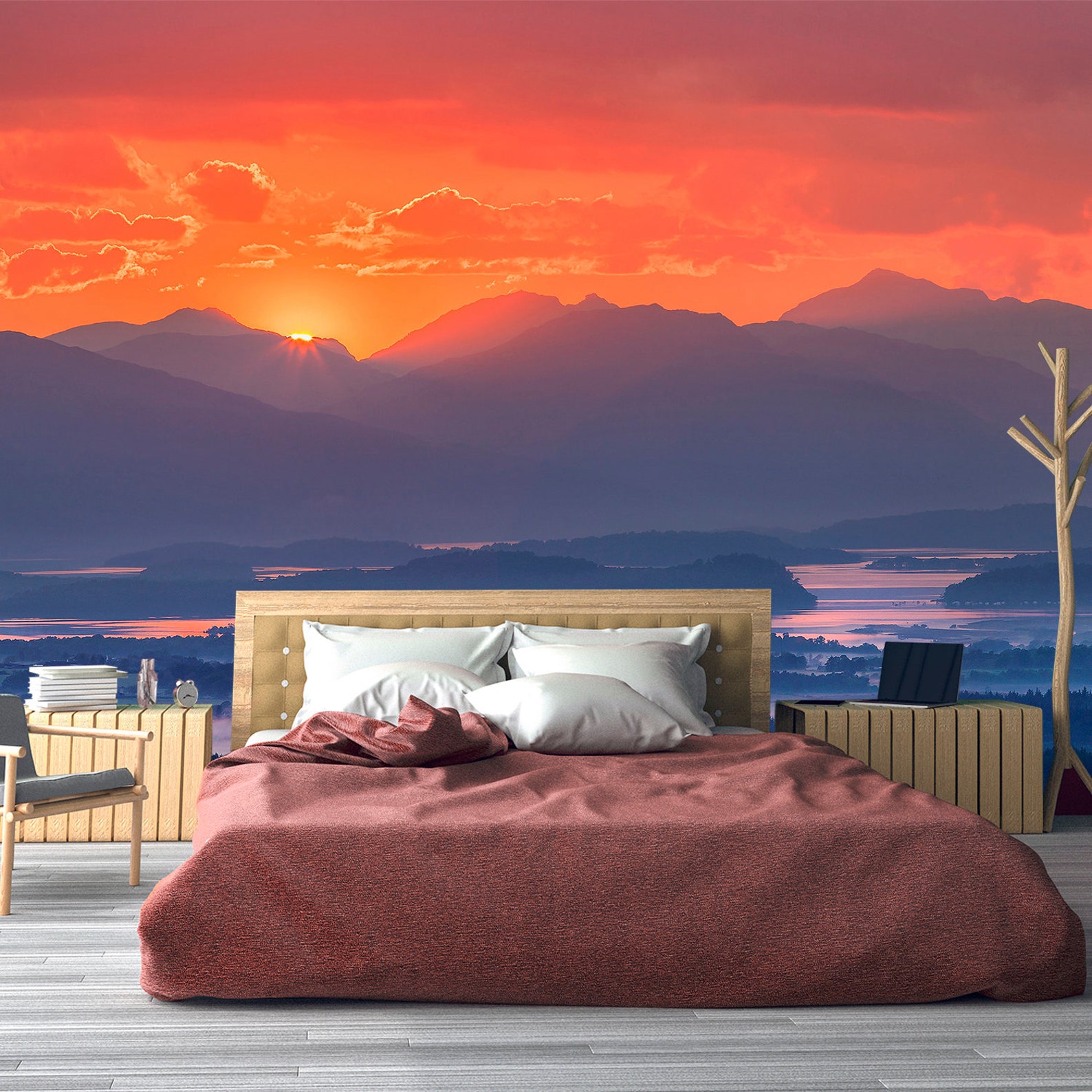 Lake Wallpaper Landscape Wall Mural Beautiful Nature | Etsy