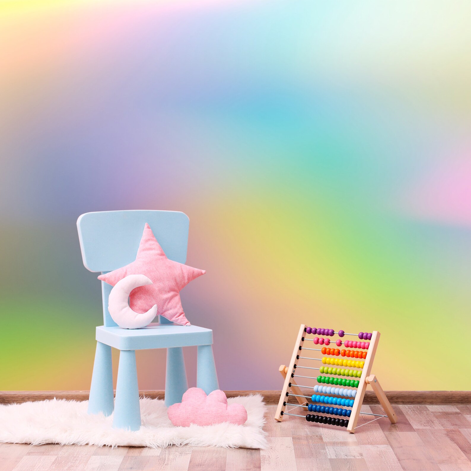 Colorful Wall Mural Rainbow Kids Wallpaper Painting Rainbow | Etsy