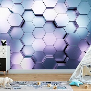 Geometric Wallpaper 3D Hexagons Wallpaper Dark Honeycomb Pattern Wall ...