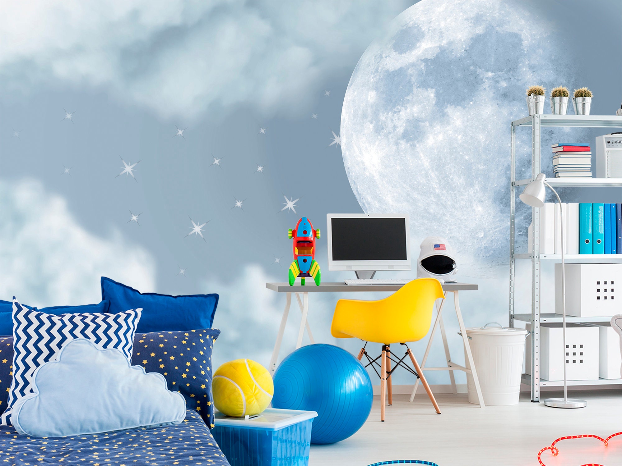 Space Wallpaper Living Room. Planet Wall Mural Removable. | Etsy