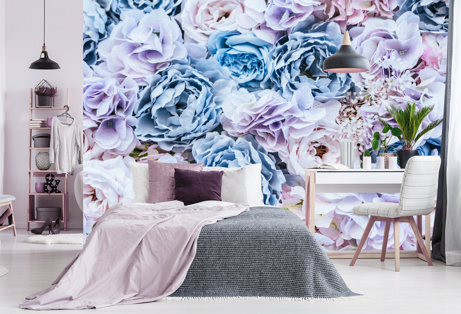 Floral Wallpaper Exotic Flowers Wallpaper Floral Wall | Etsy