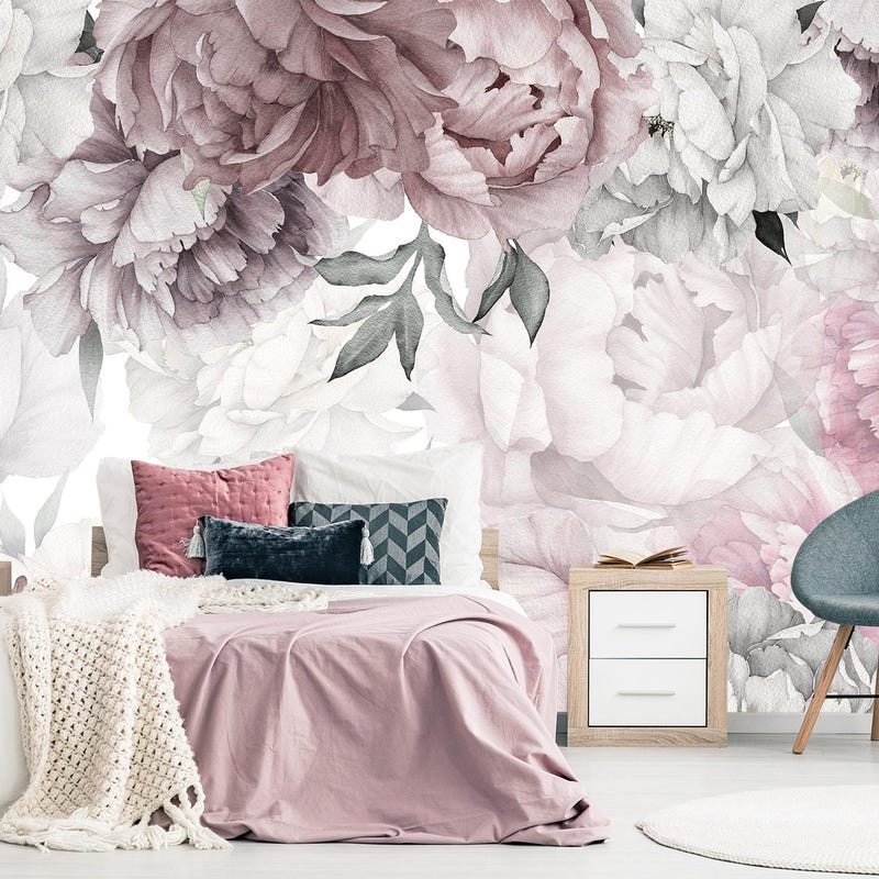 Peony Wallpaper - Etsy