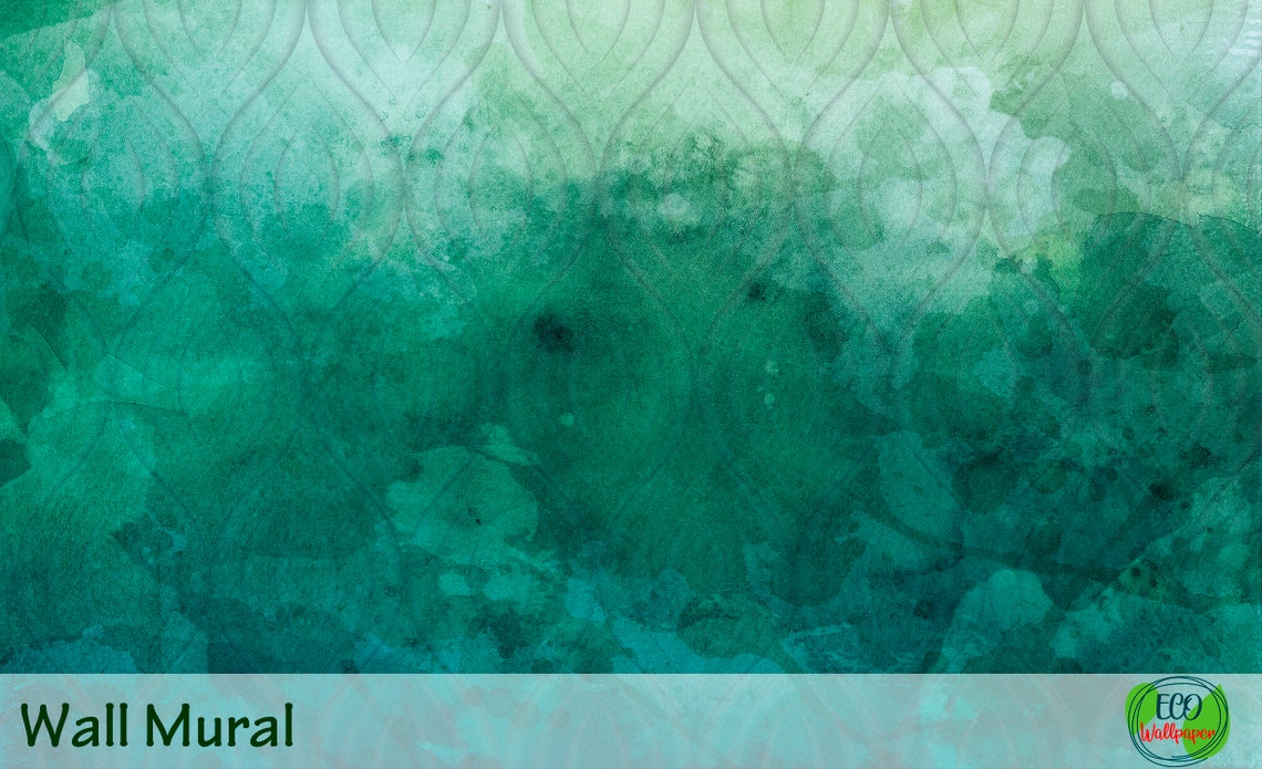 Green Splash Removable Wallpaper. Paint Stains Watercolor - Etsy