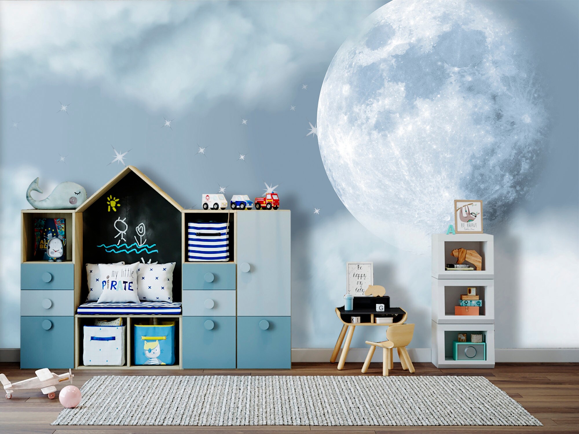 Space Wallpaper Living Room. Planet Wall Mural Removable. | Etsy