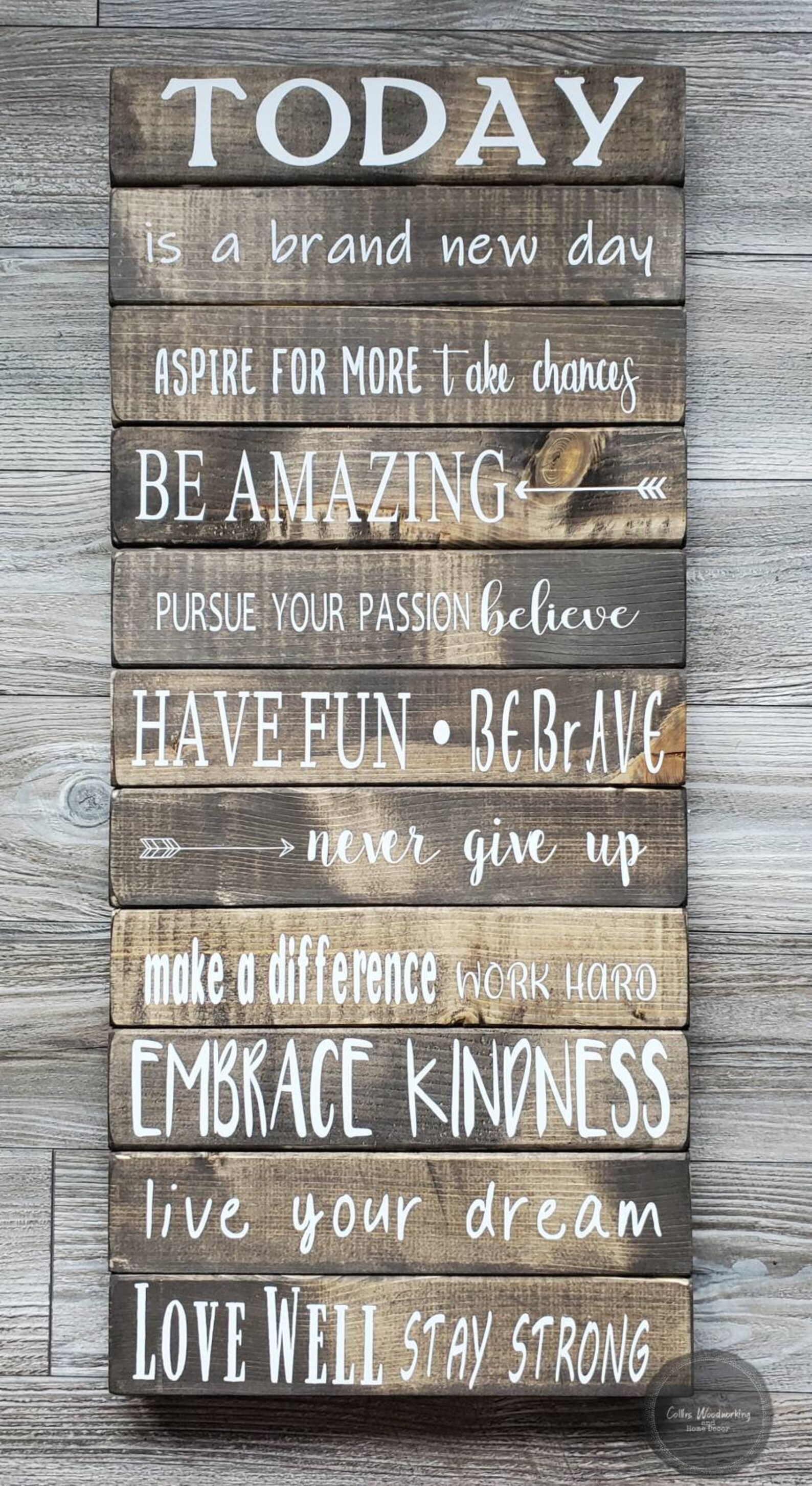 Today is Inspirational sign Wooden Inspirational | Etsy