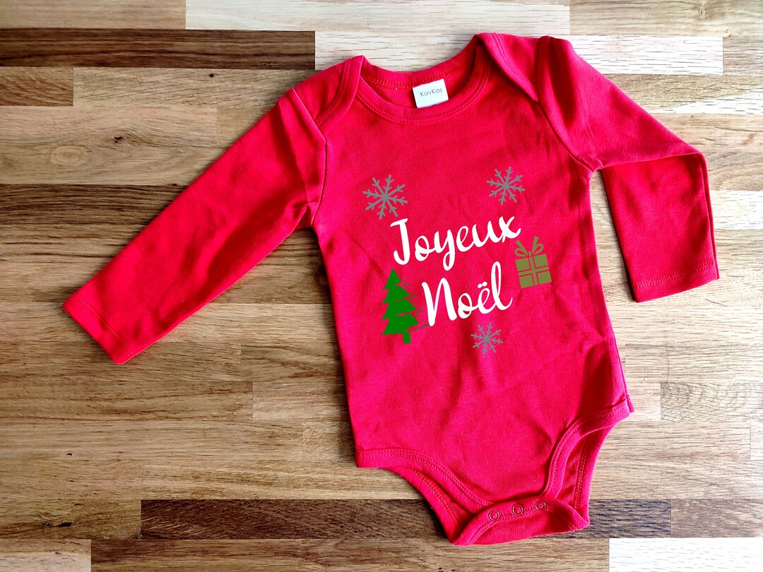 Custom Baby Body, Long Sleeves, Merry Christmas, Flocking, Customizable ...