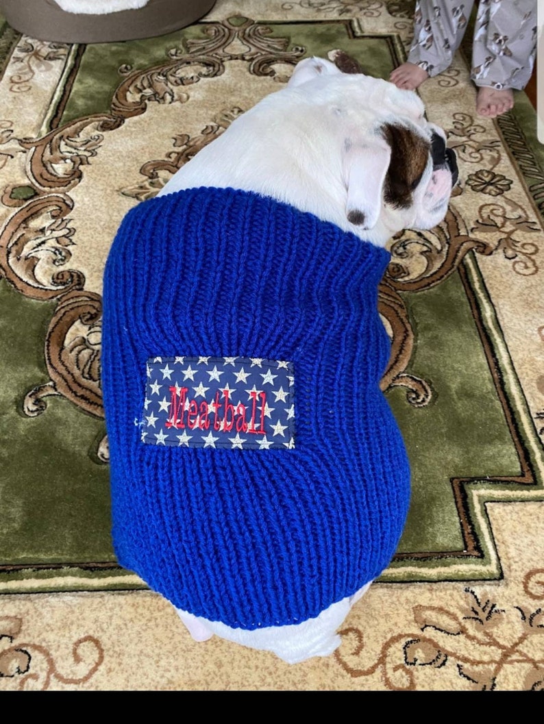 Knit English Bulldog Sweater: Custom Embroidered Dog Clothes - Etsy