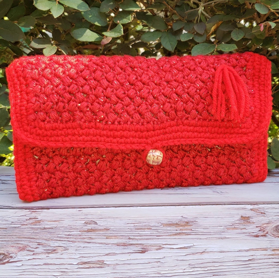 Crochet Boho Custom Clutch Bag, DIY Crochet Cocktail Clutch Bag Gift ...