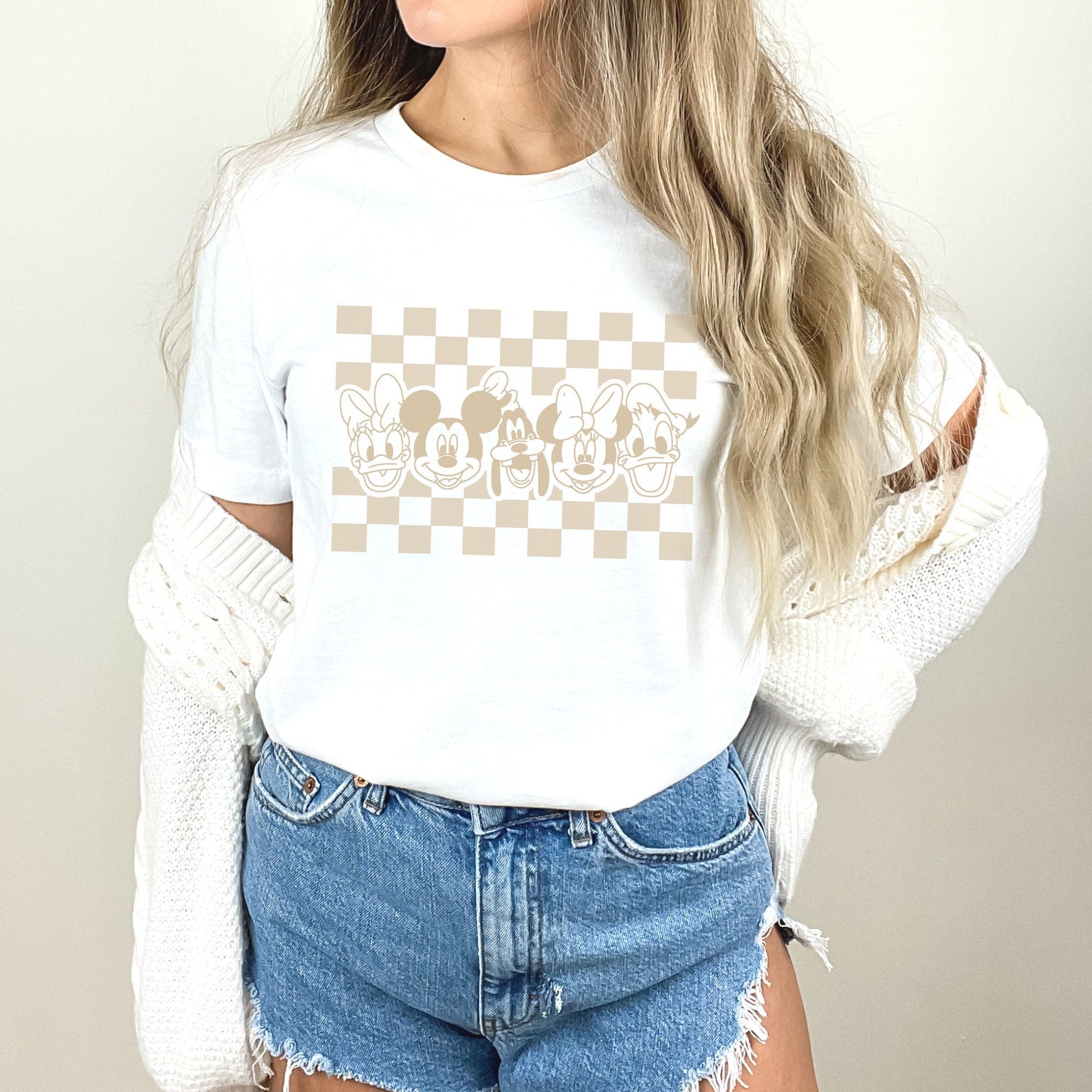 Mickey and Friends Checkered Retro Disney World Shirt Disney - Etsy