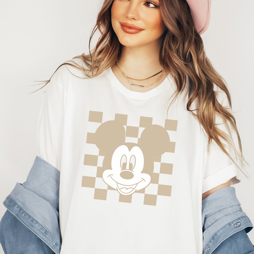 Retro Checkered Disney Mickey Mouse Unisex Jersey Short Sleeve Tee - Etsy