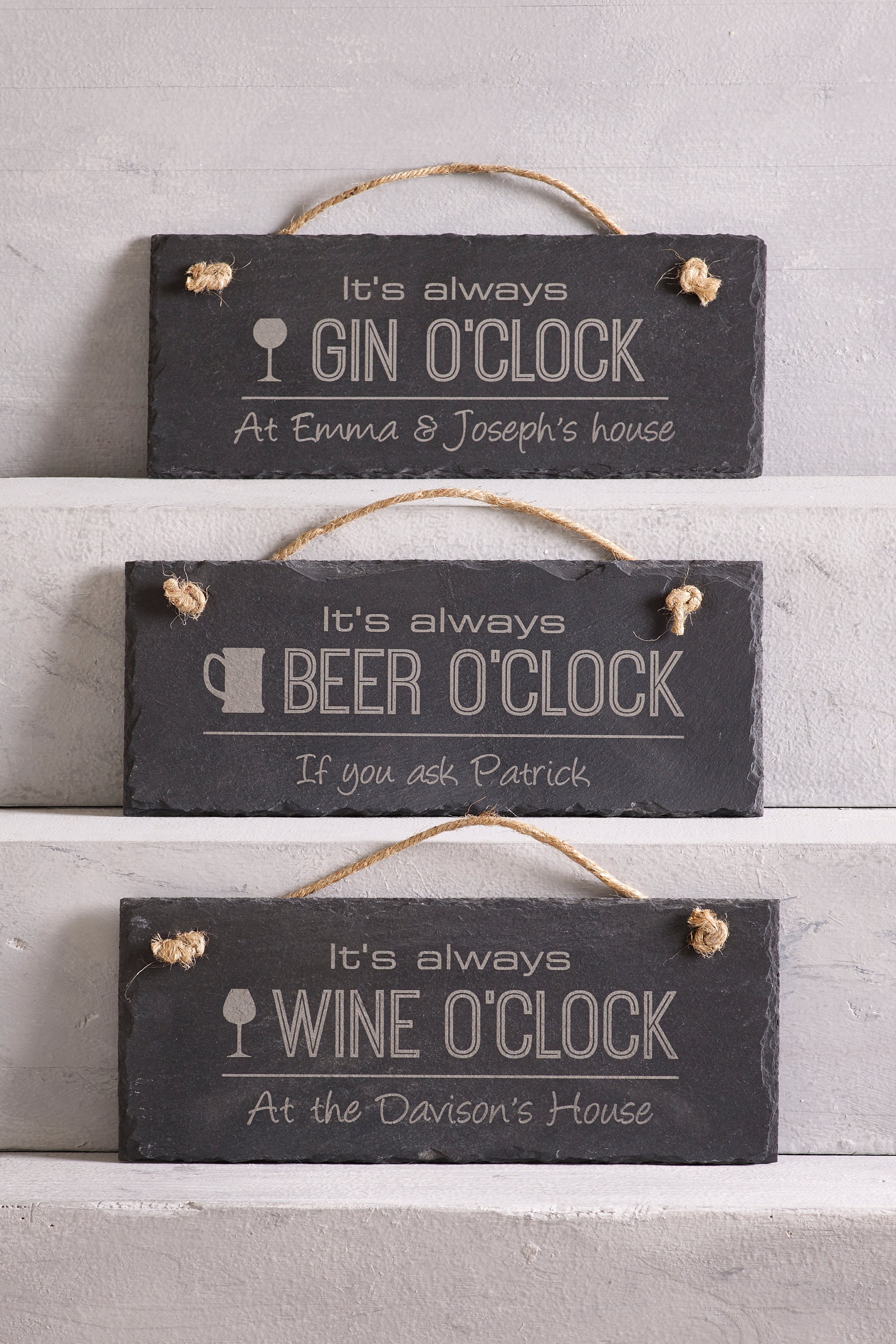 Personalised Wine O'clock Sign Slate Hanging Sign Wine - Etsy UK