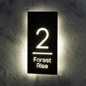 Illuminated House Sign Modern LED House Number - Etsy