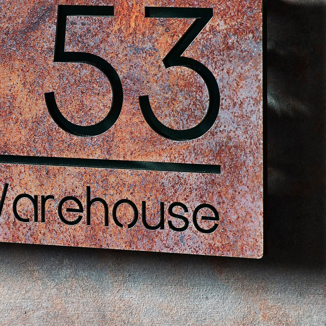 Modern Contemporary House Sign 30cm X 15cm Rusty Metal - Etsy