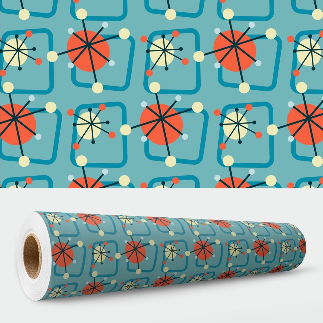 Retro Atomic Vinyl Wrap: Self Adhesive Furniture Film - Etsy UK