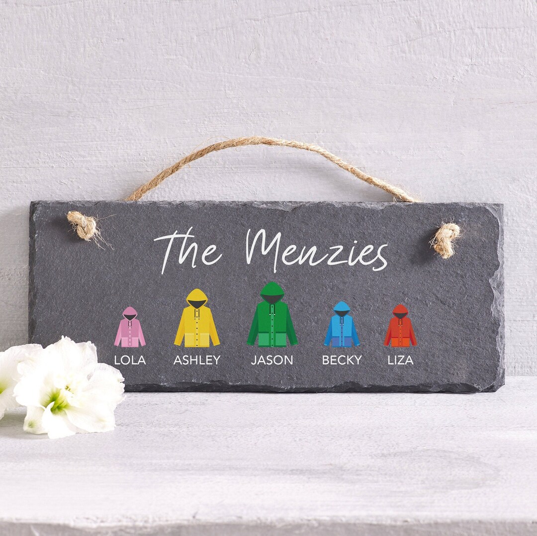 Personalised Family Name Slate Hanging Sign - Etsy
