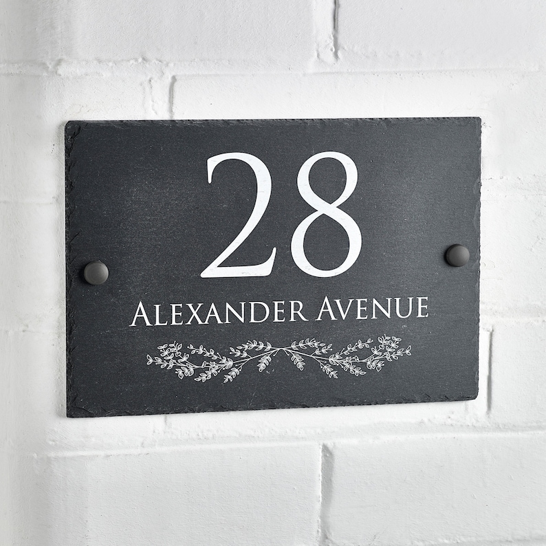 Slate House Sign Slate Door Number Plaque Rustic Farmhouse - Etsy