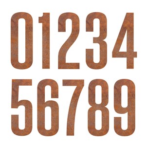Modern House Numbers | Contemporary Floating House Sign | Rust Effect ...