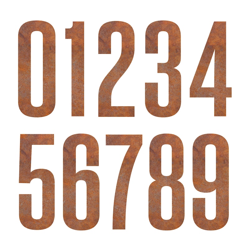 Modern House Numbers Contemporary Floating House Sign Rust - Etsy