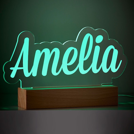 Personalised Name Night Light Childrens LED Multi Colour - Etsy UK