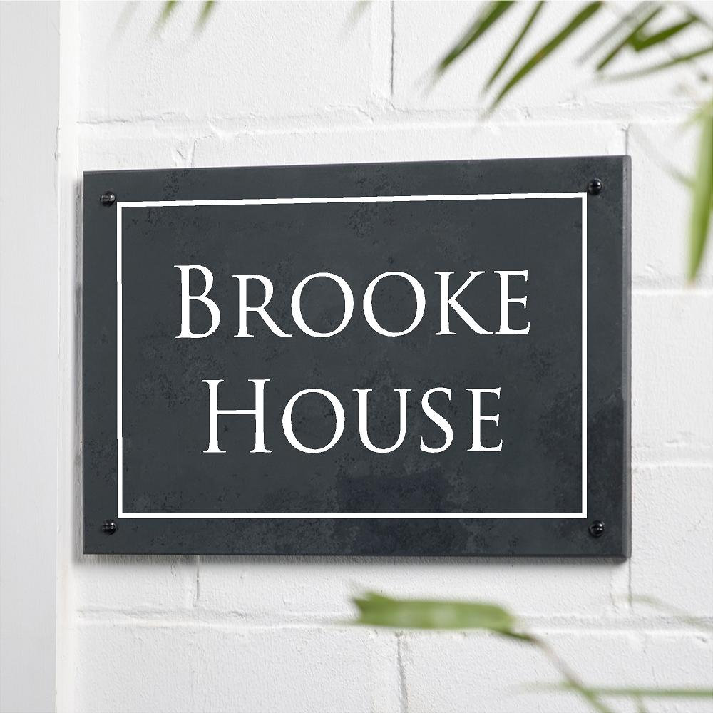 Slate House Sign Personalised Engraved Door Number Plaque - Etsy UK