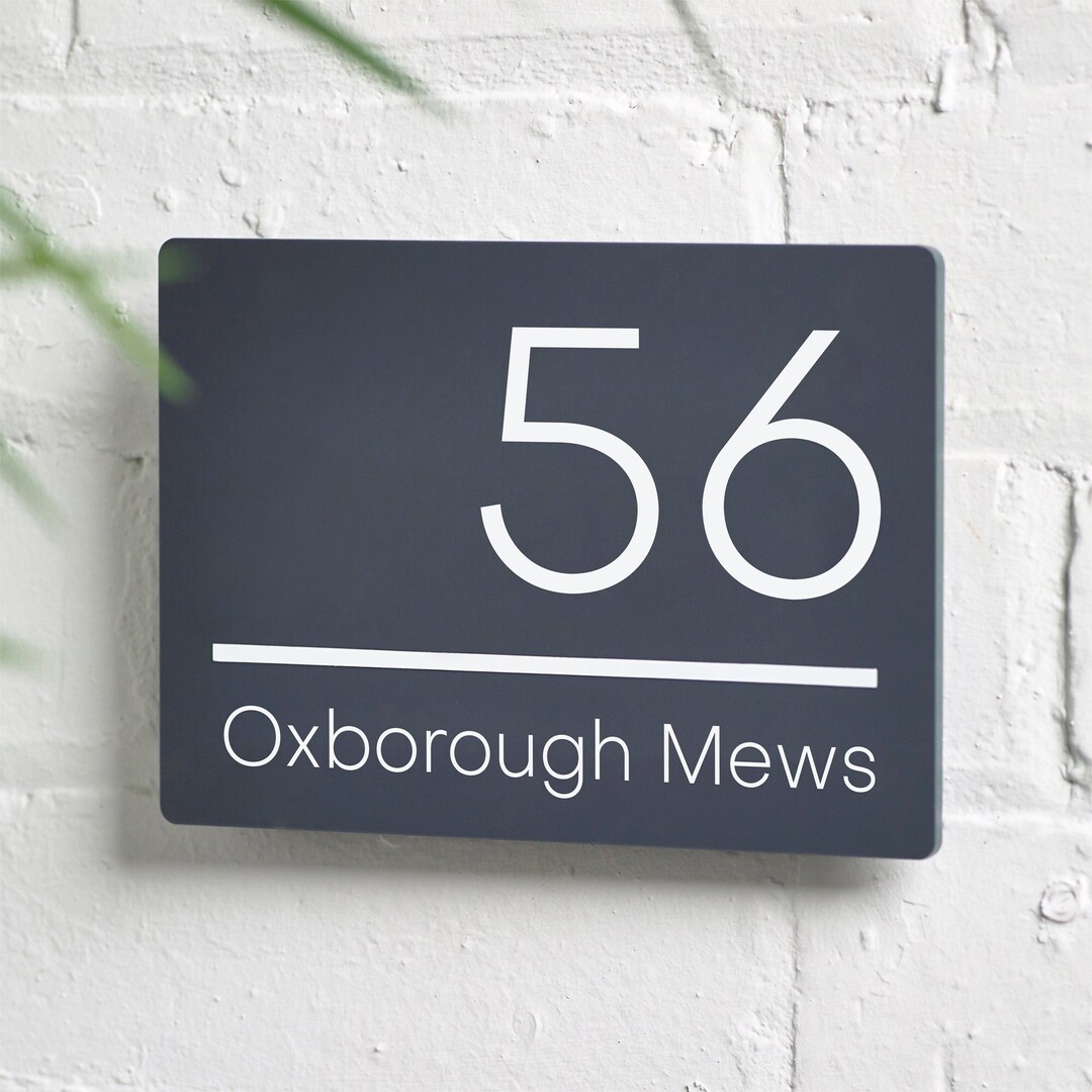 Modern Acrylic House Number Sign: Bespoke Door Number Plaque - Etsy UK