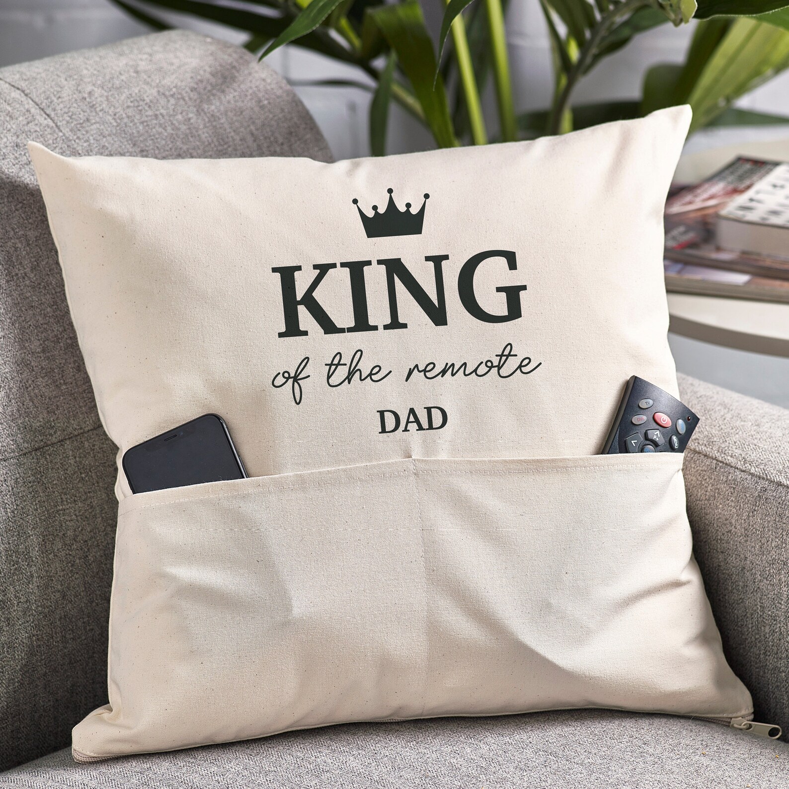 Pocket Cushion Personalised King of the Remote - Etsy