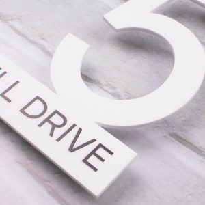 Modern House Numbers | Contemporary Floating House Sign - Etsy