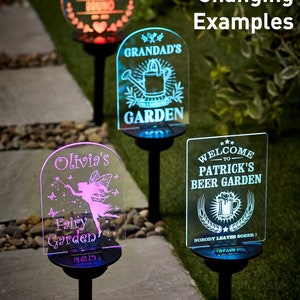 Personalised Name Garden Solar Light LED Colour Changing Sign - Etsy