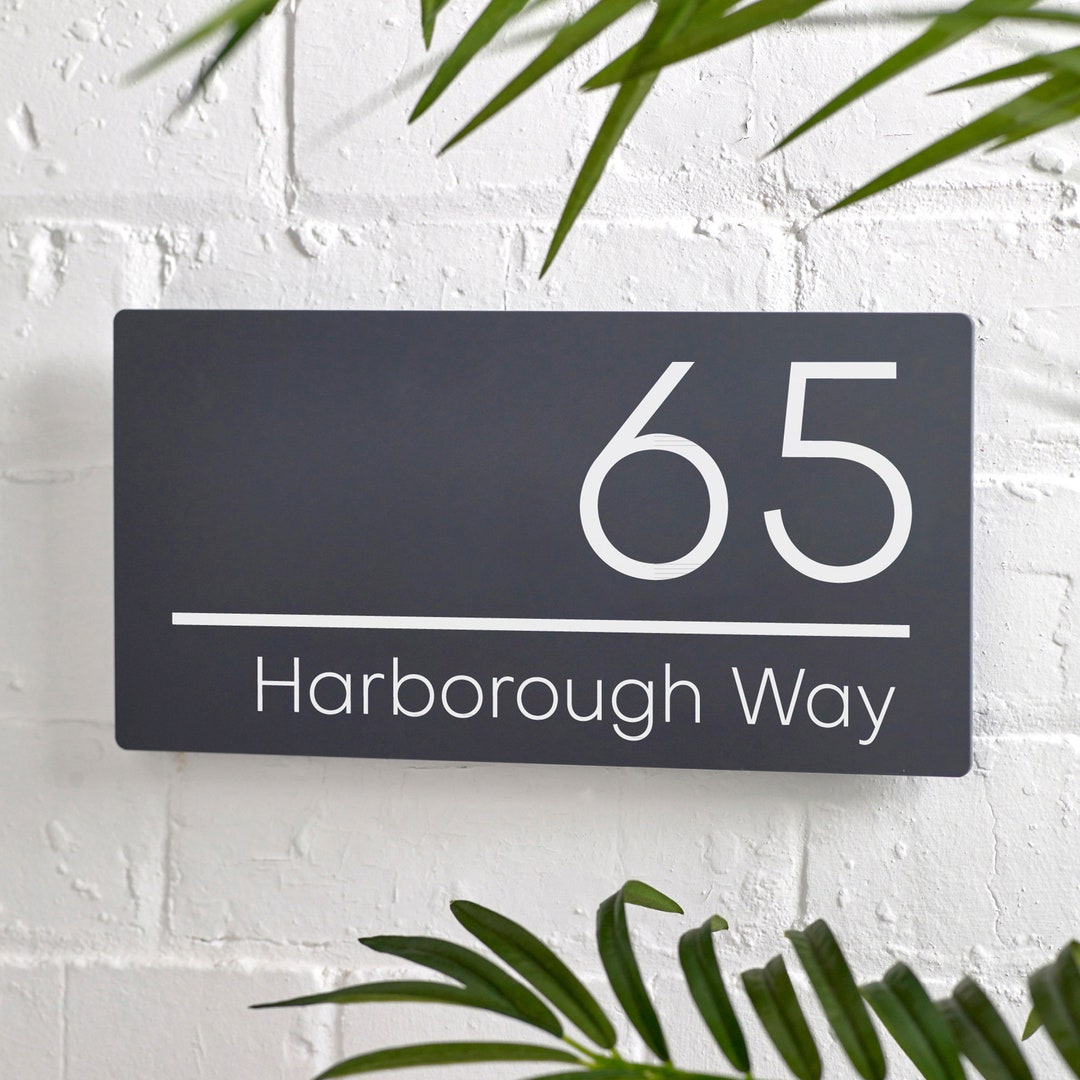 Modern Acrylic House Sign: Contemporary Door Number Address Plaque ...