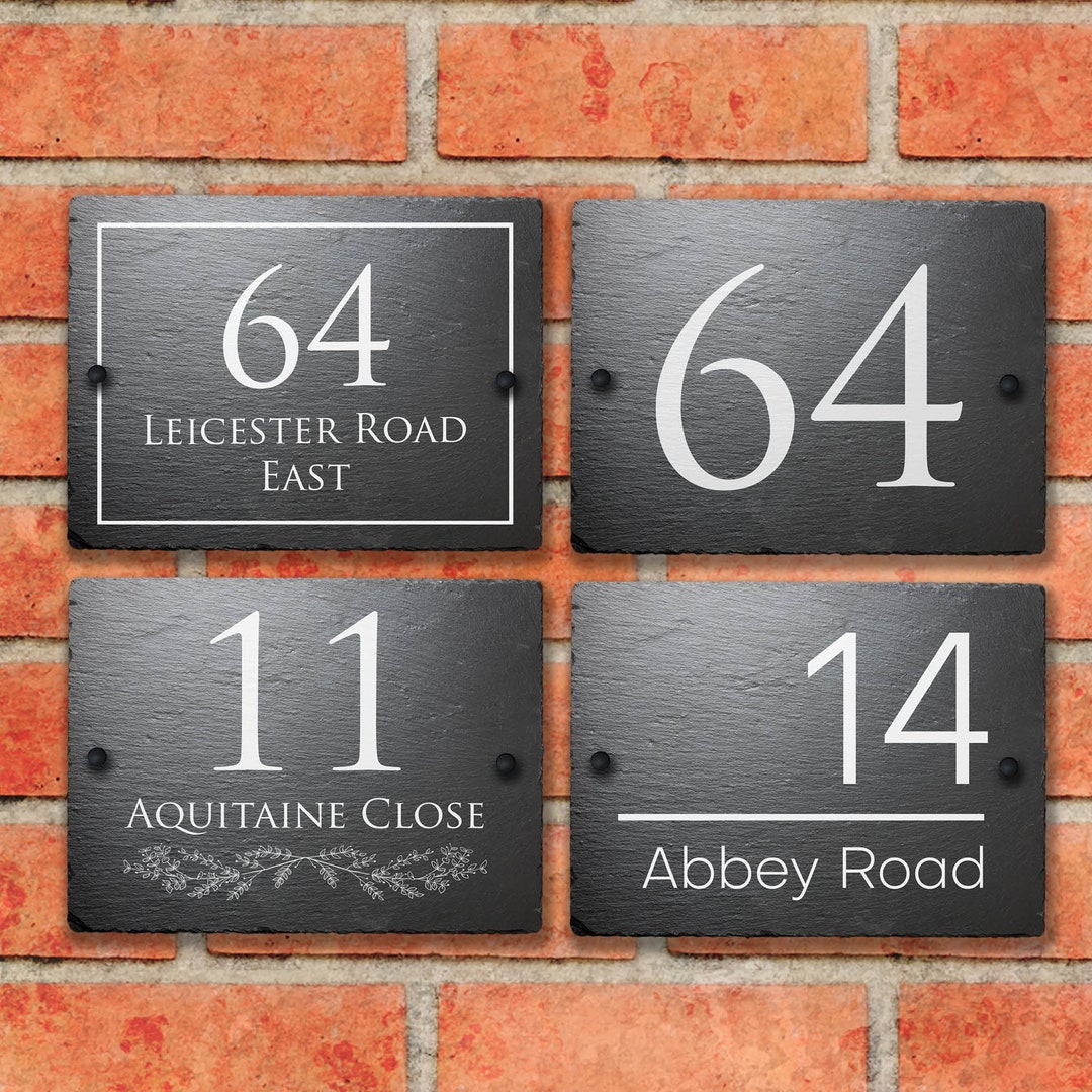 Slate House Sign | Rustic House Plaque - Etsy